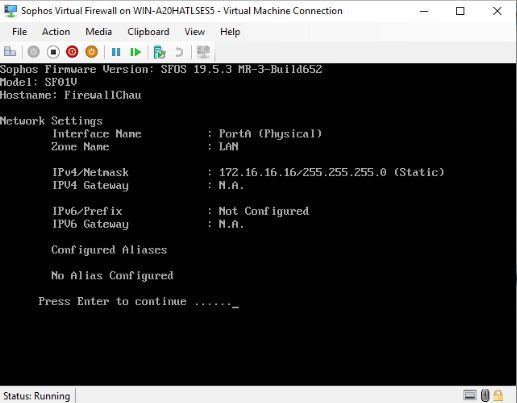 HƯỚNG DẪN CÀI SOPHOS VIRTUAL FIREWALL TRÊN HYPER V – VACIF